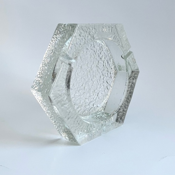 Accents | Vintage Mcm Heavy Large Crackled Textured Crystal Clear Blown ...